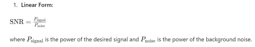Noise, SPL and SNR Metrics