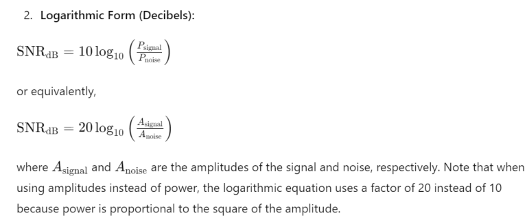 Noise, SPL and SNR Metrics
